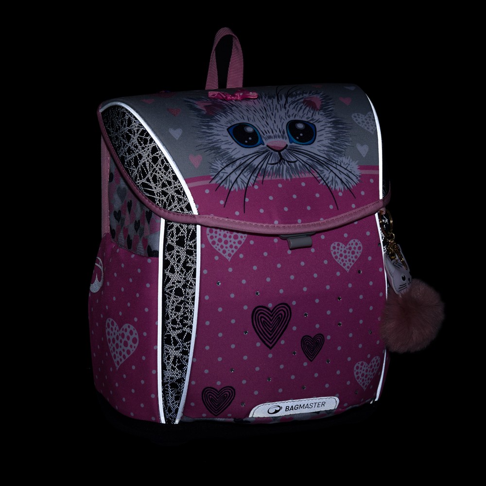 Školní aktovka s vyjímatelným bederním pásem – kočka | Bagmaster.cz